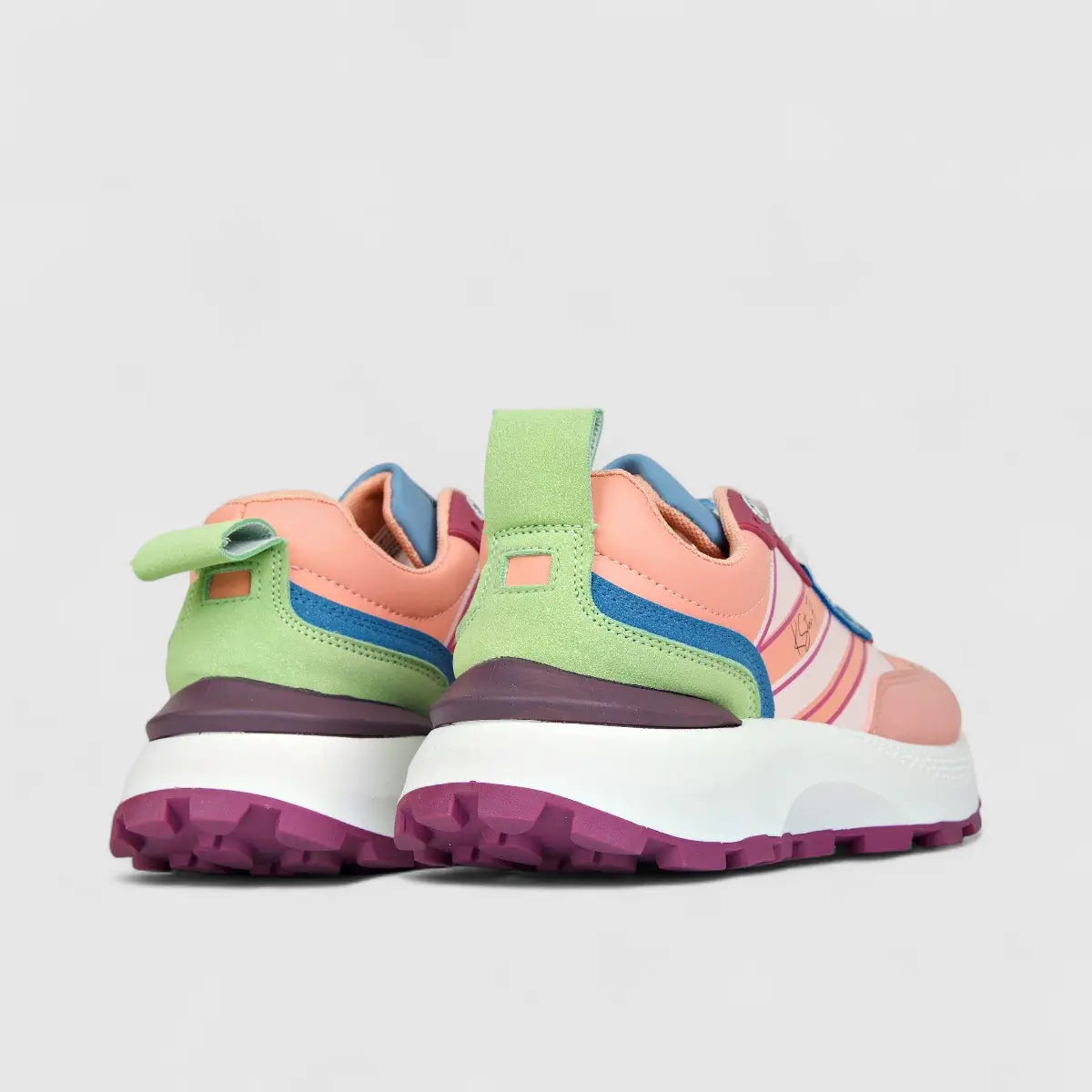 Klevas Ladies Sneaker K7337L Poppy Pink/Green KL3 – familyshoecentre