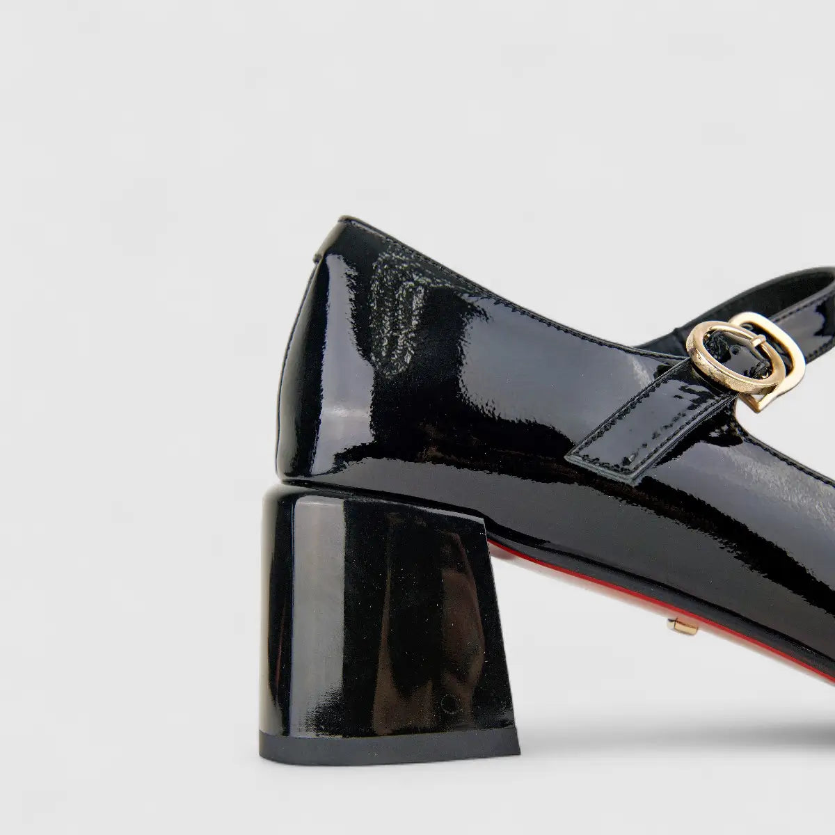 Bulbul Ladies Leather Block Heel LAR-05 Black – familyshoecentre