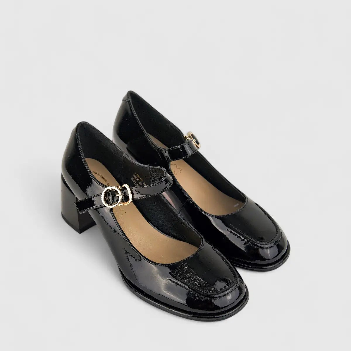 Bulbul Ladies Leather Block Heel LAR-05 Black – familyshoecentre